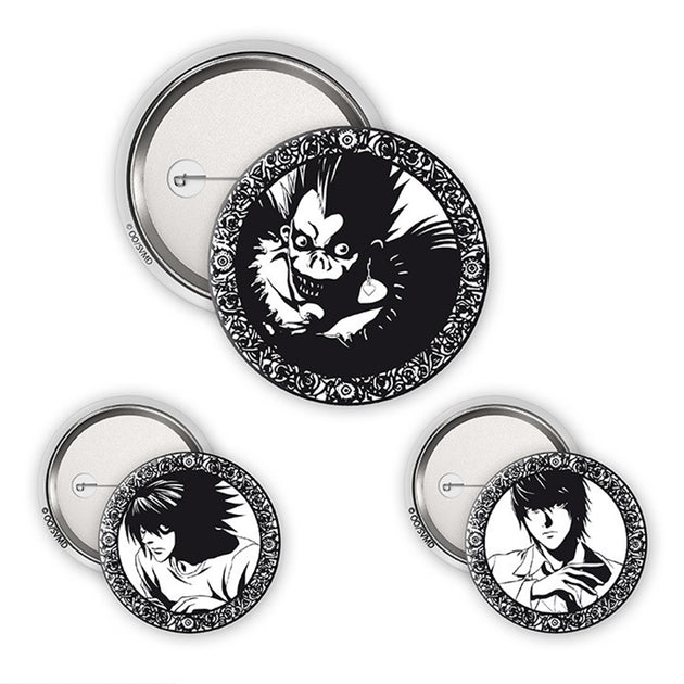 Death Note - Badges - Light, L & Ryuk | Manganim